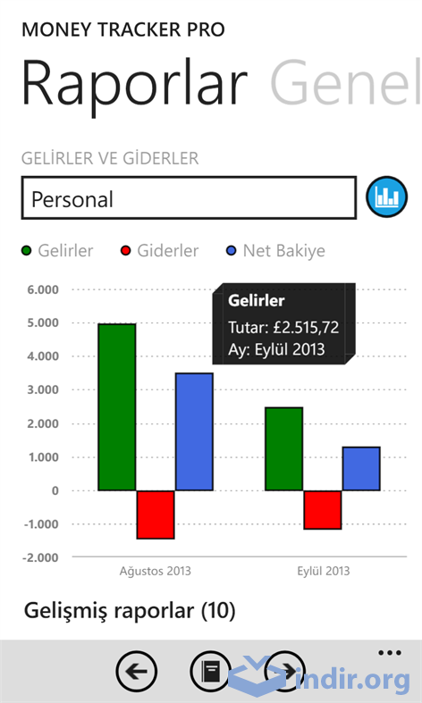 Money Tracker Free indir - Windows 10 İçin Kişisel Muhasebe Uygulaması