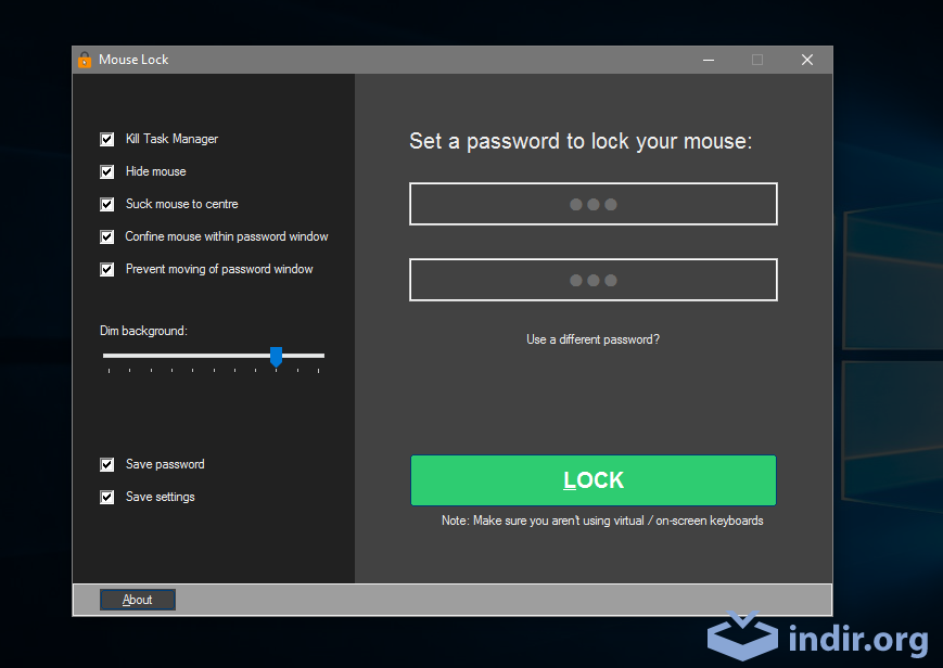 Mouse Lock indir - Mouse Kilitleme Güvenlik Programı